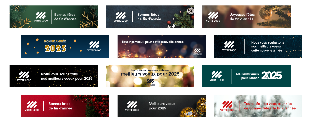 Fêtes de fin d'année - Téléchargez les bannières mail personnalisables